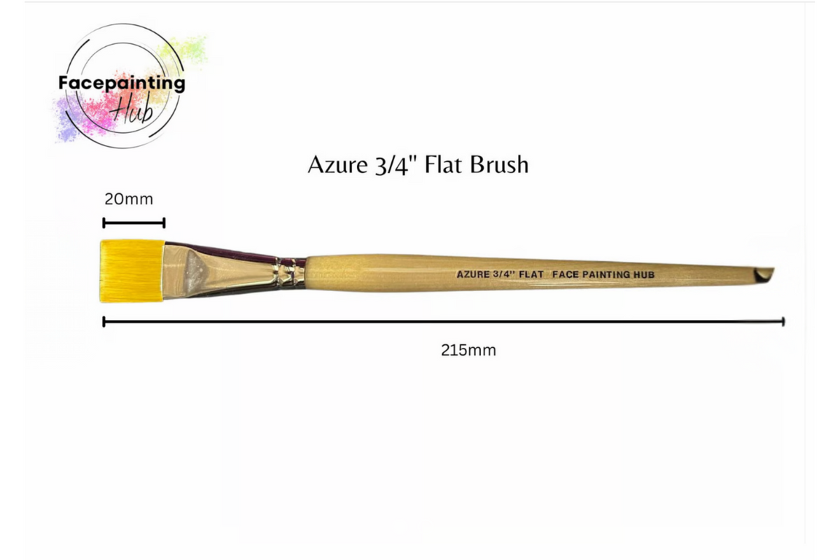 Face Painting Hub Azure Brush - 3/4" Flat Brush — www.artfactoryus.com
