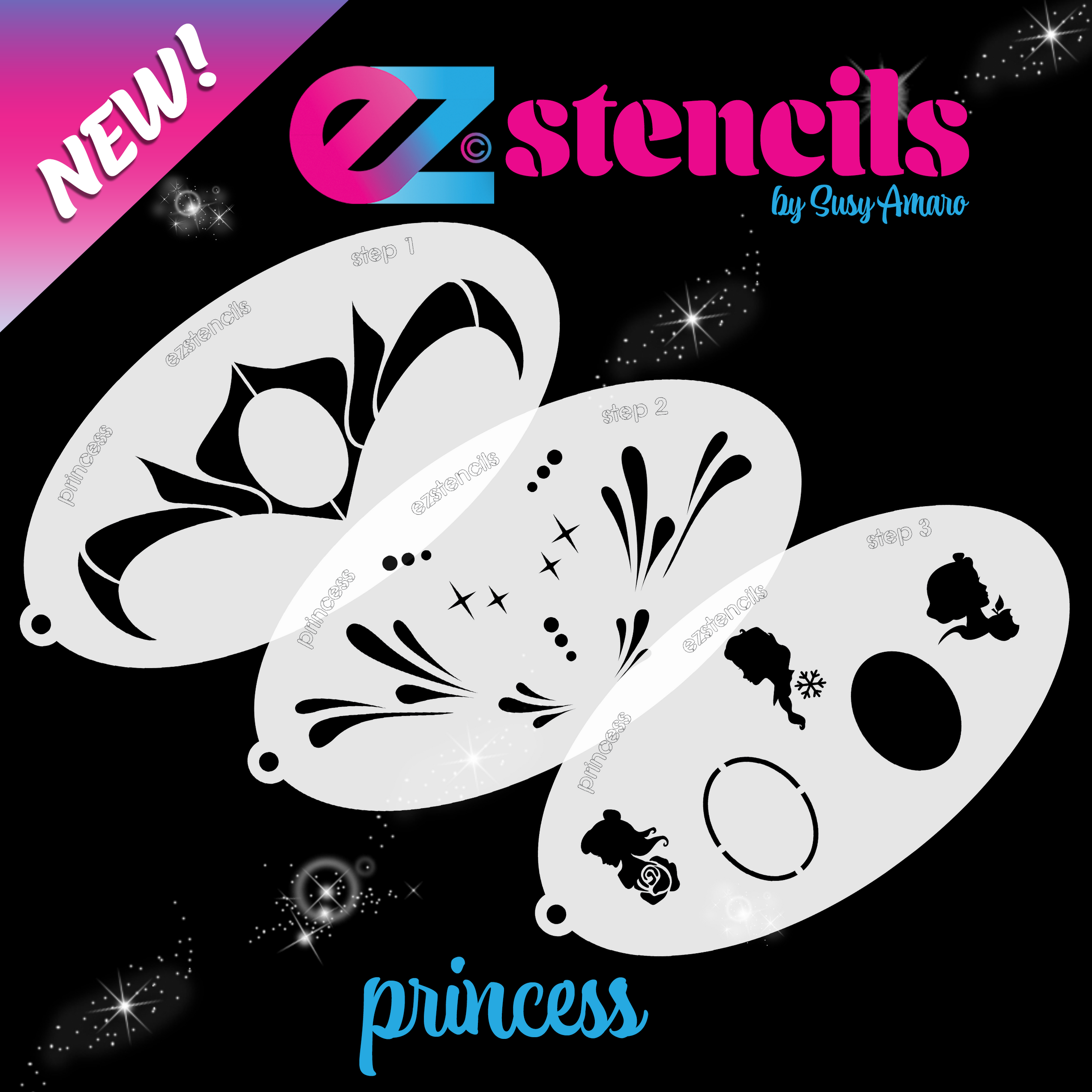 EZ Stencils - Princess 3 Piece Stencil Set — www.artfactoryus.com