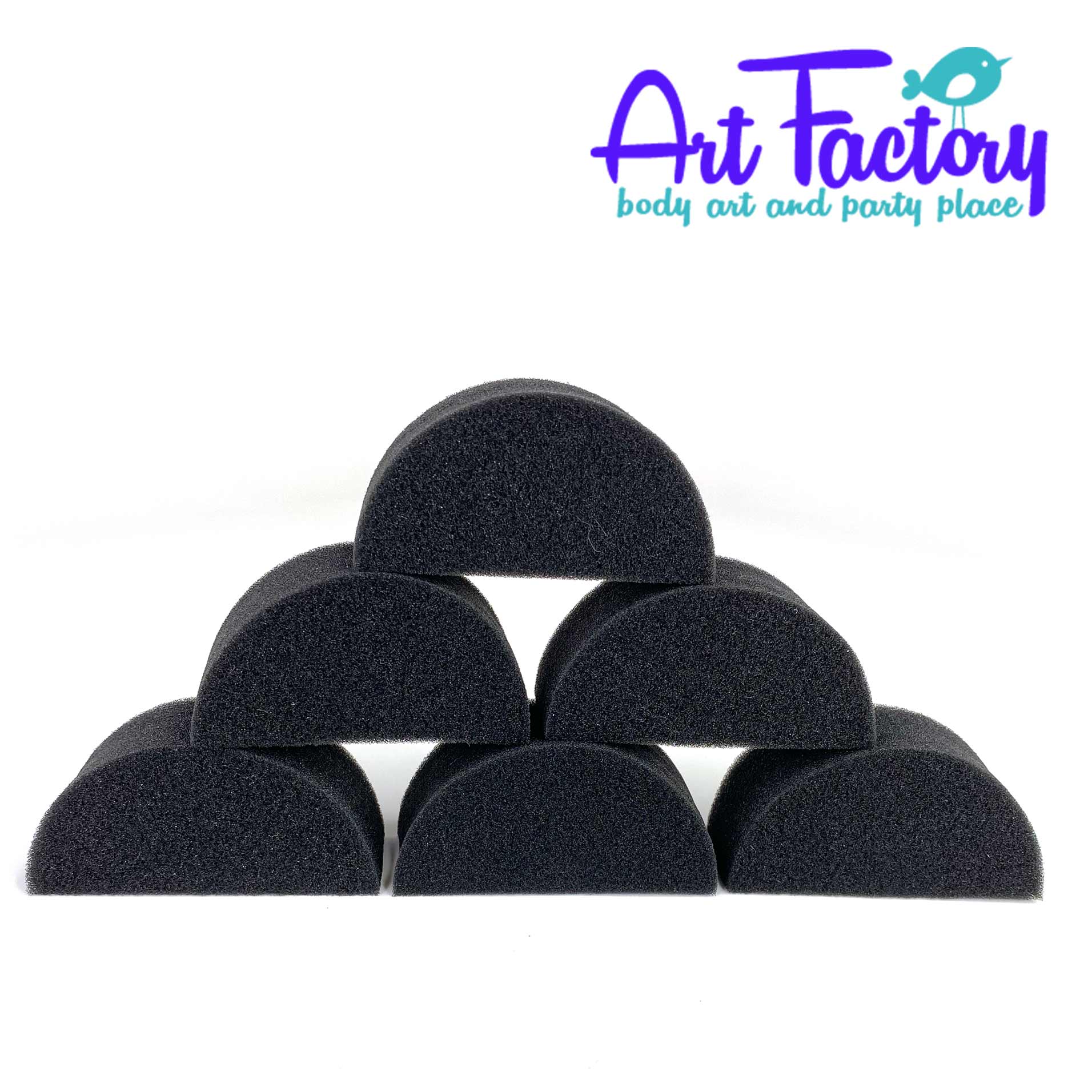 Black Half Circle Sponge 6 Pack by the Art Factory – www.artfactoryus.com