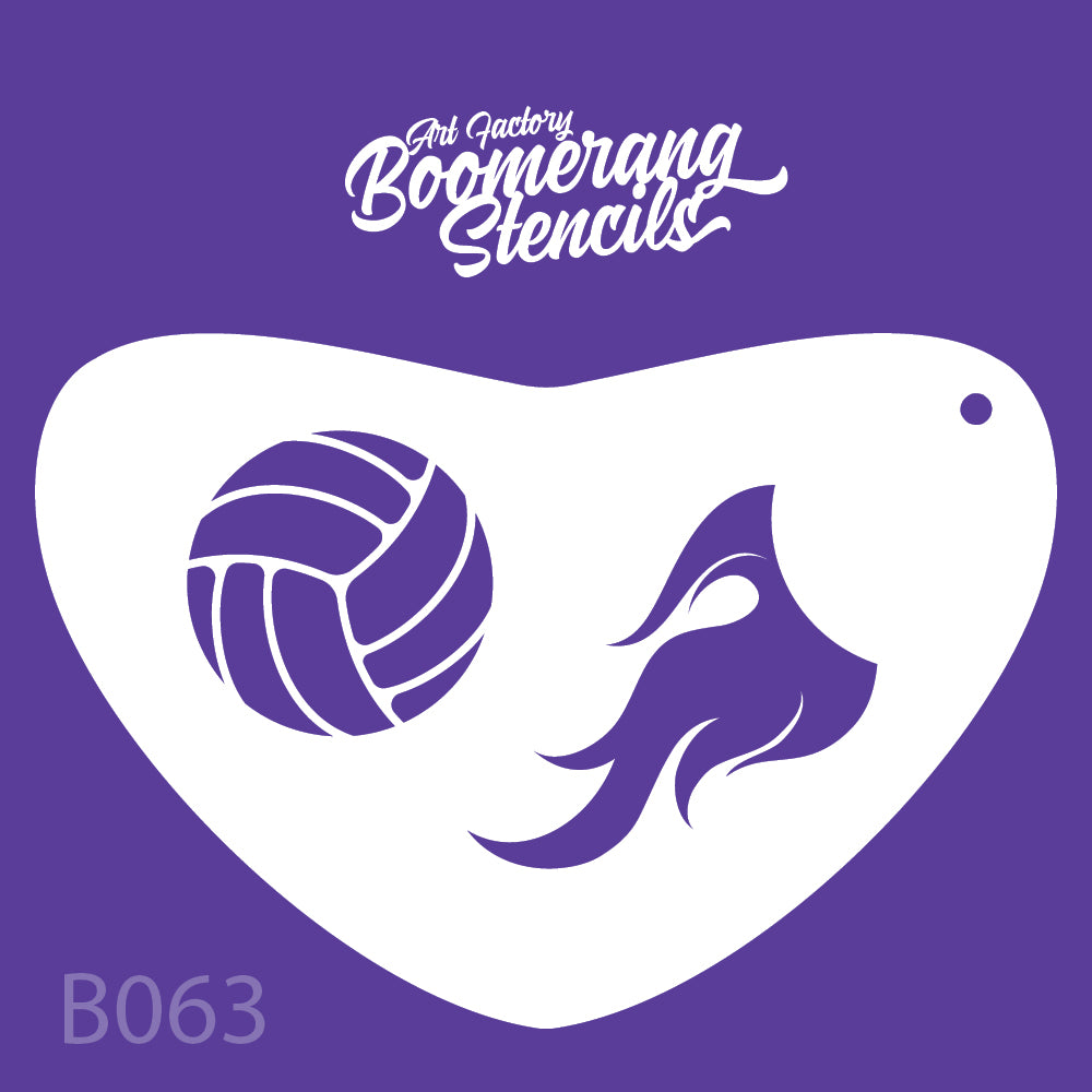 Volleyball Boomerang Face Painting Stencil by the Art Factory — www ...
