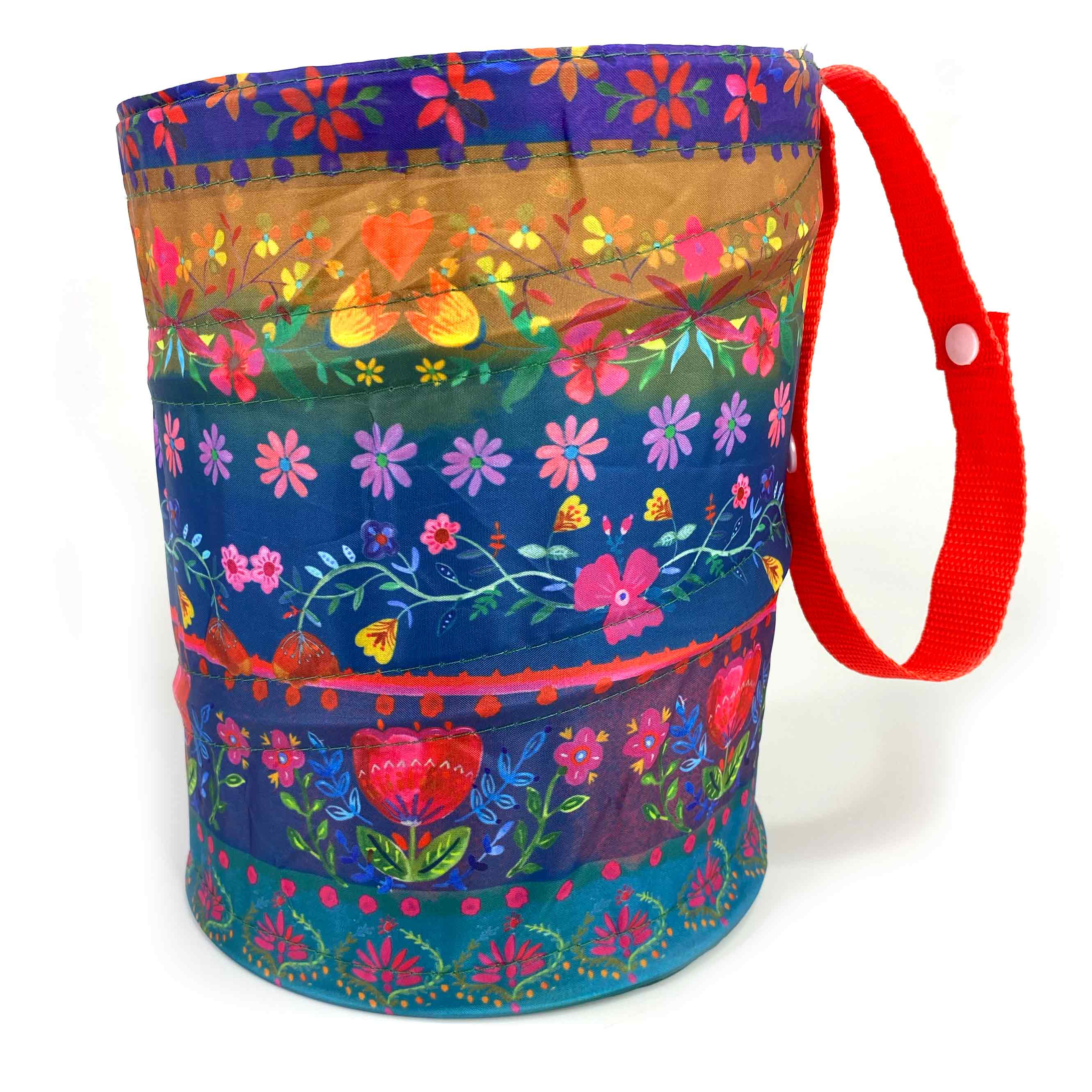 Pop-up Bin - Floral Border - Red Strap – www.artfactoryus.com