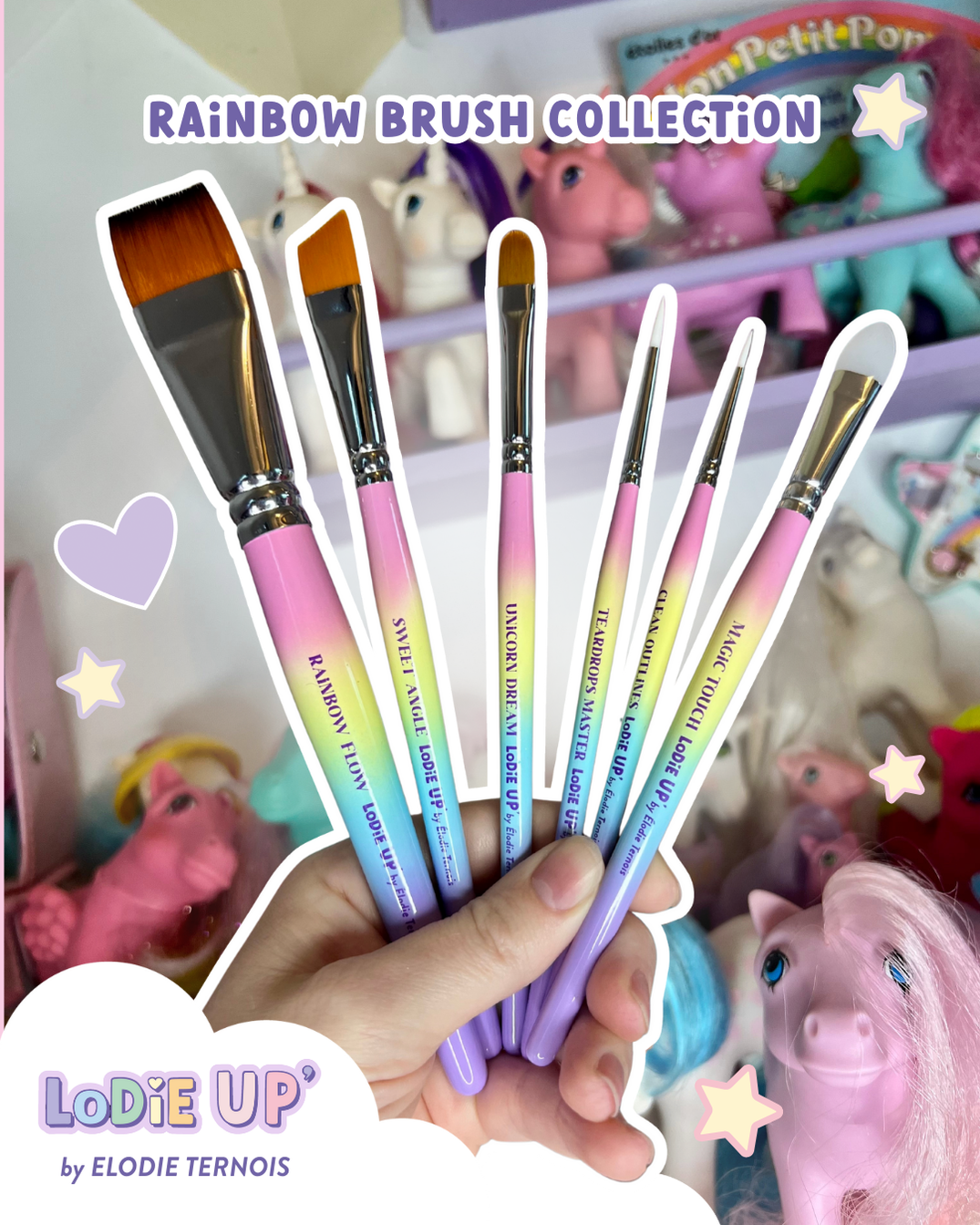 LODIE UP’ Rainbow Brush Collection – Signature Face Painting 6 Piece ...