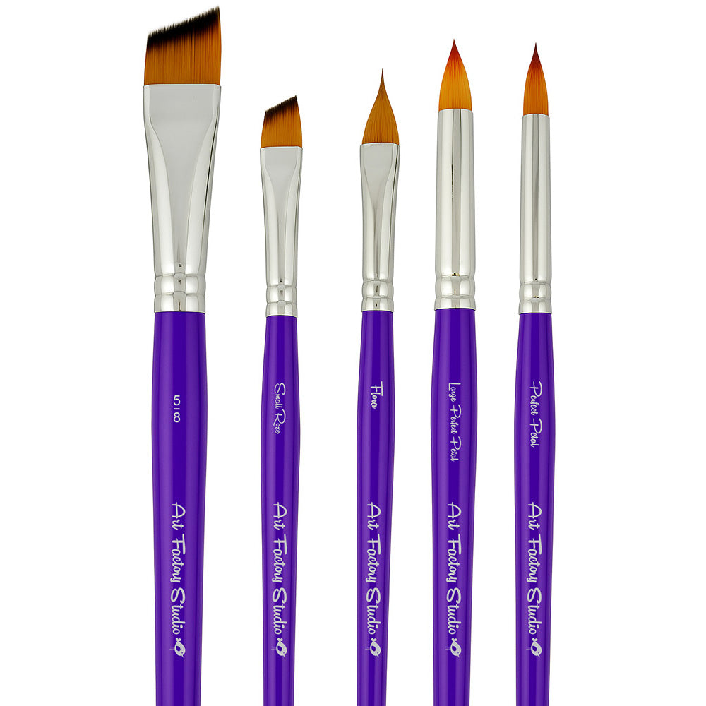 Flower Essentials 5 Art Factory Studio Brush Set — www.artfactoryus.com