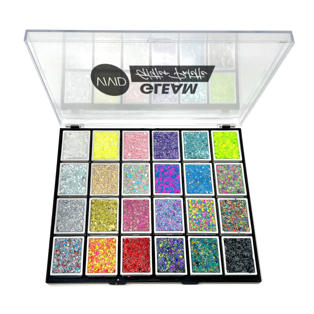 Vivid Gleam Glitter Cream Palette | 24-Color Professional Glitter ...