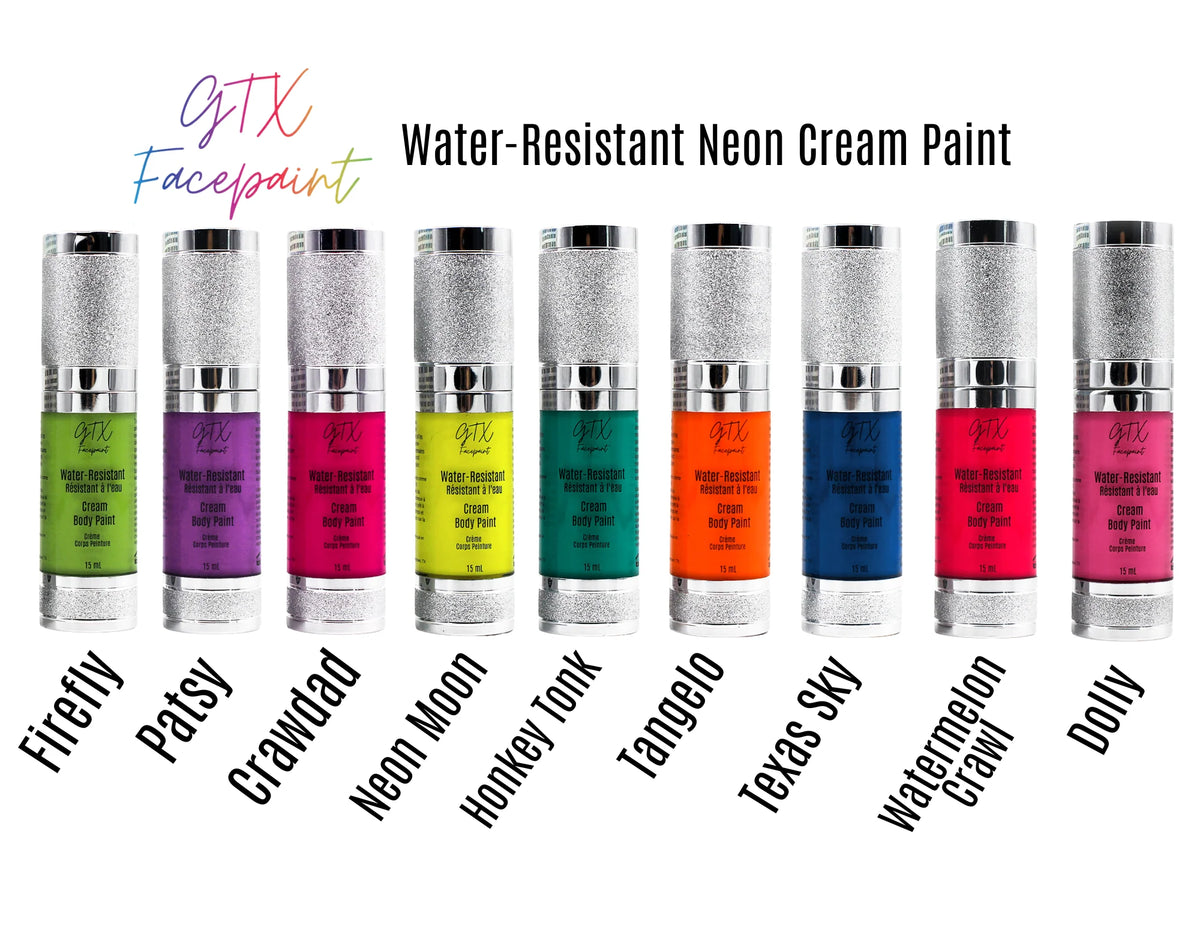 GTX Water-Resistant Cream NEON Body Paint Kit — www.artfactoryus.com