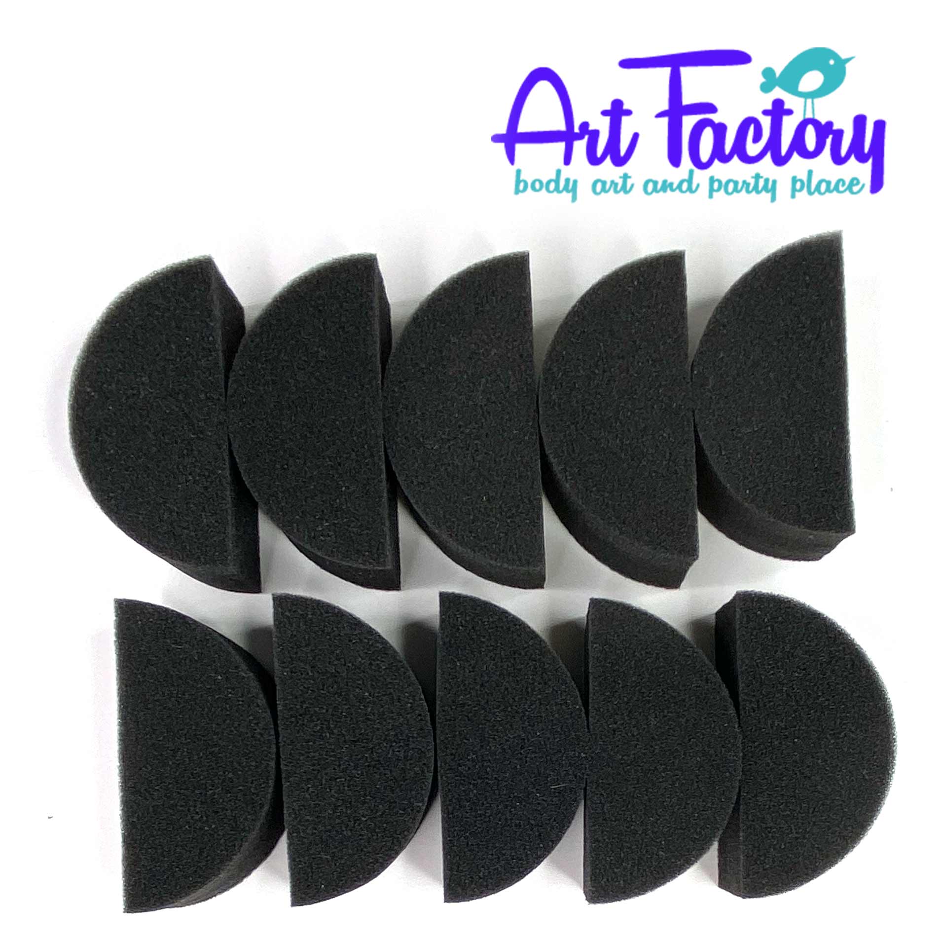 Black Half Circle Sponge 10 pack by the Art Factory – www.artfactoryus.com
