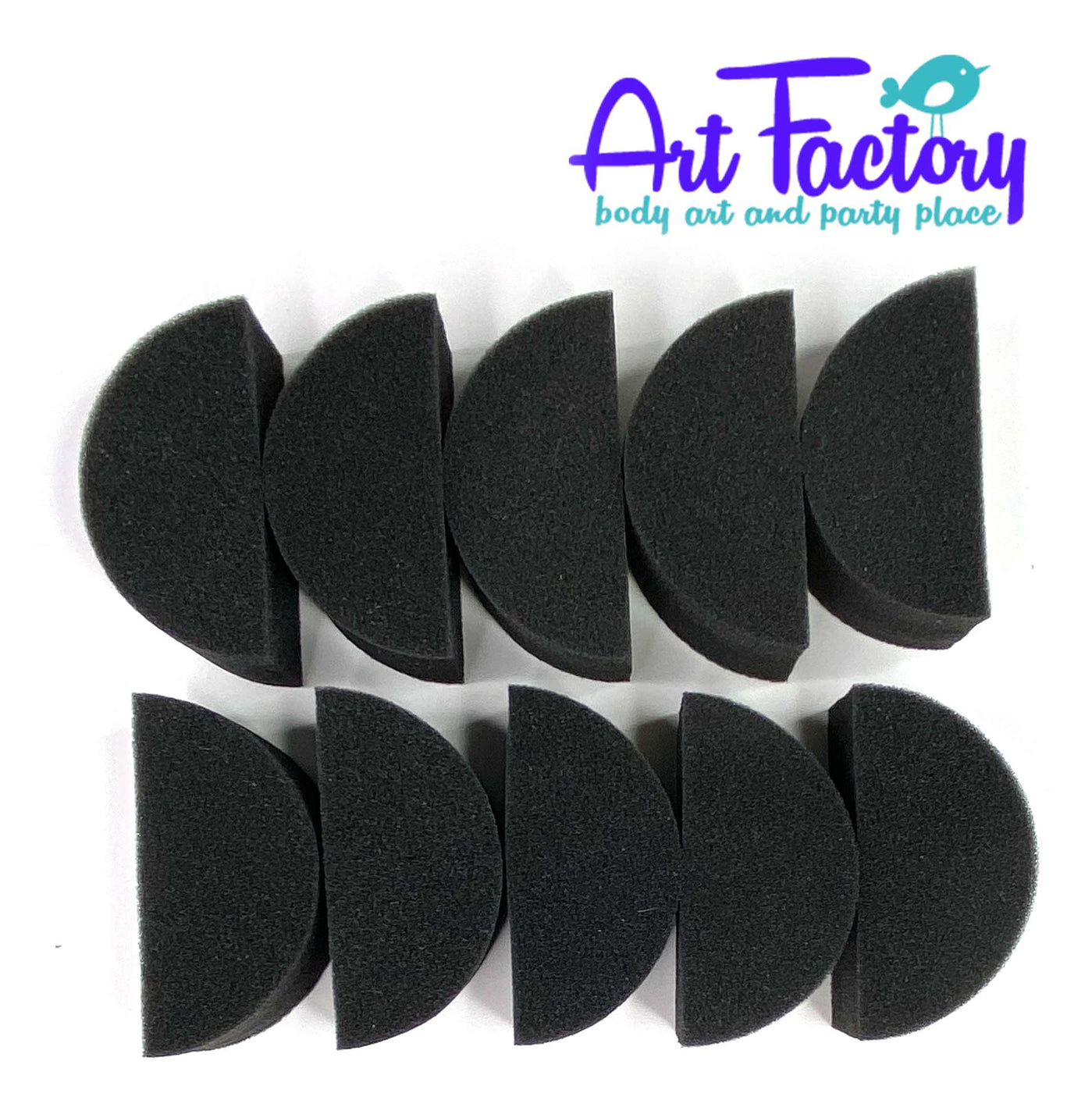 Black Half Circle Sponge 10 Pack by the Art Factory — www.artfactoryus.com