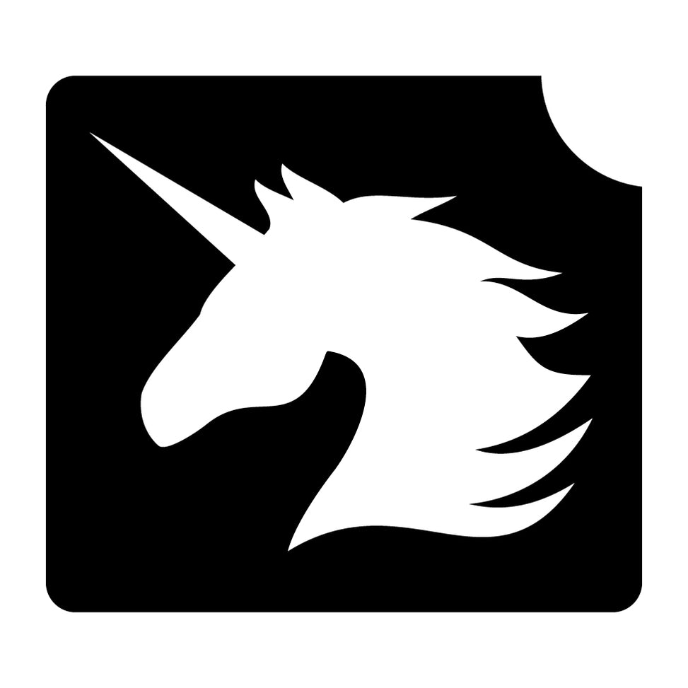 Art Factory Glitter Tattoo Stencil - Unicorn Head #214 - Set of 5 — www ...