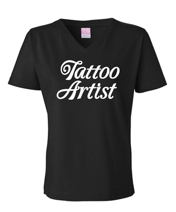 V Neck Tattoo Artist T-Shirt — www.artfactoryus.com