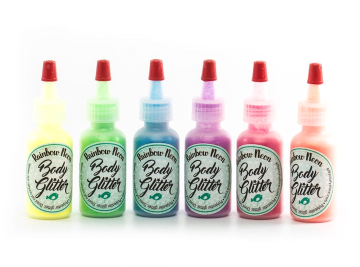 6-set Neon Glitter- (UV) Poof Bottles 0.5 oz ea. — www.artfactoryus.com
