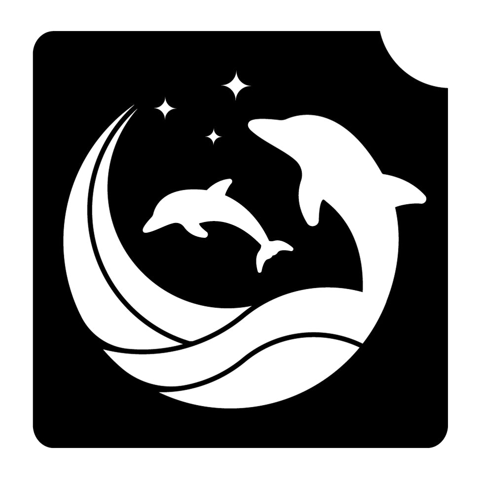 Art Factory Glitter Tattoo Stencil - 232 Dolphin Waves - Set of 5 — www ...