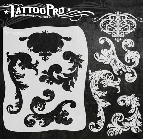 Wiser's filigree & flair Airbrush Tattoo Pro Stencil Series 5 — www ...