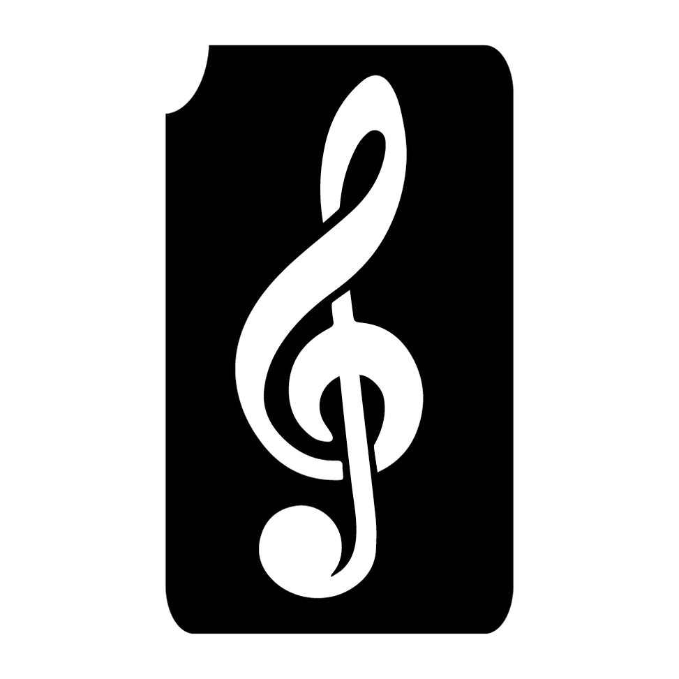 Art Factory Glitter Tattoo Stencil - 741 Treble Clef - Set of 5 — www ...