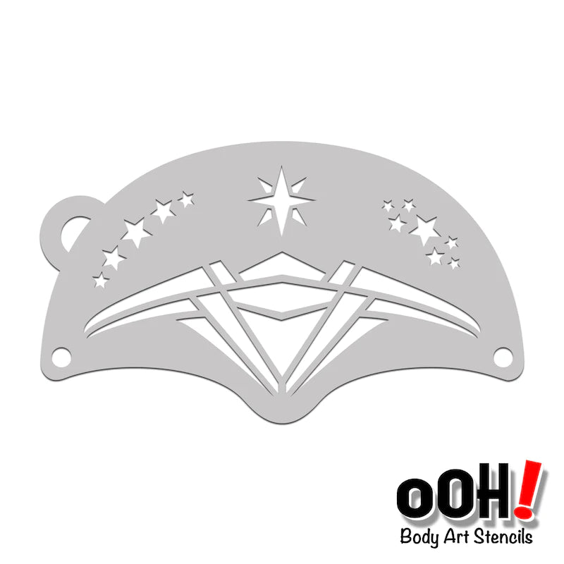 K01 Wonder Tiara Mask Ooh! face Painting Stencil — www.artfactoryus.com